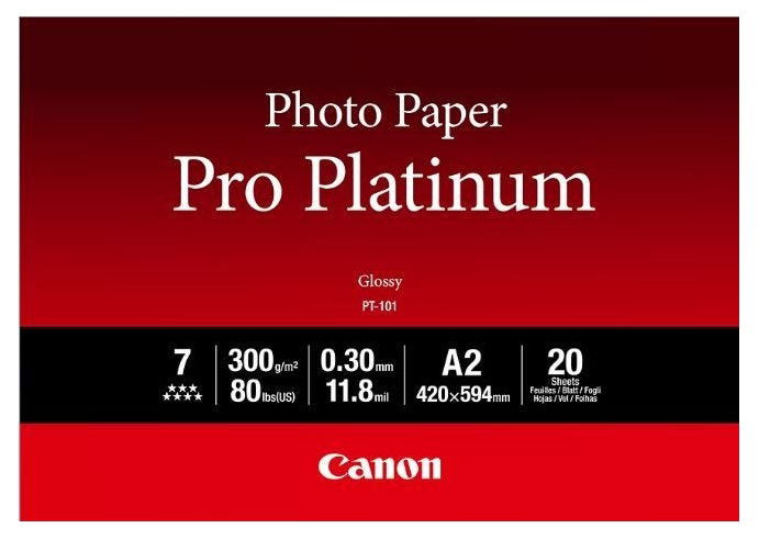 Canon PT-101 A2 Photo Paper Pro Platinum 20 Sheets | Elive NZ