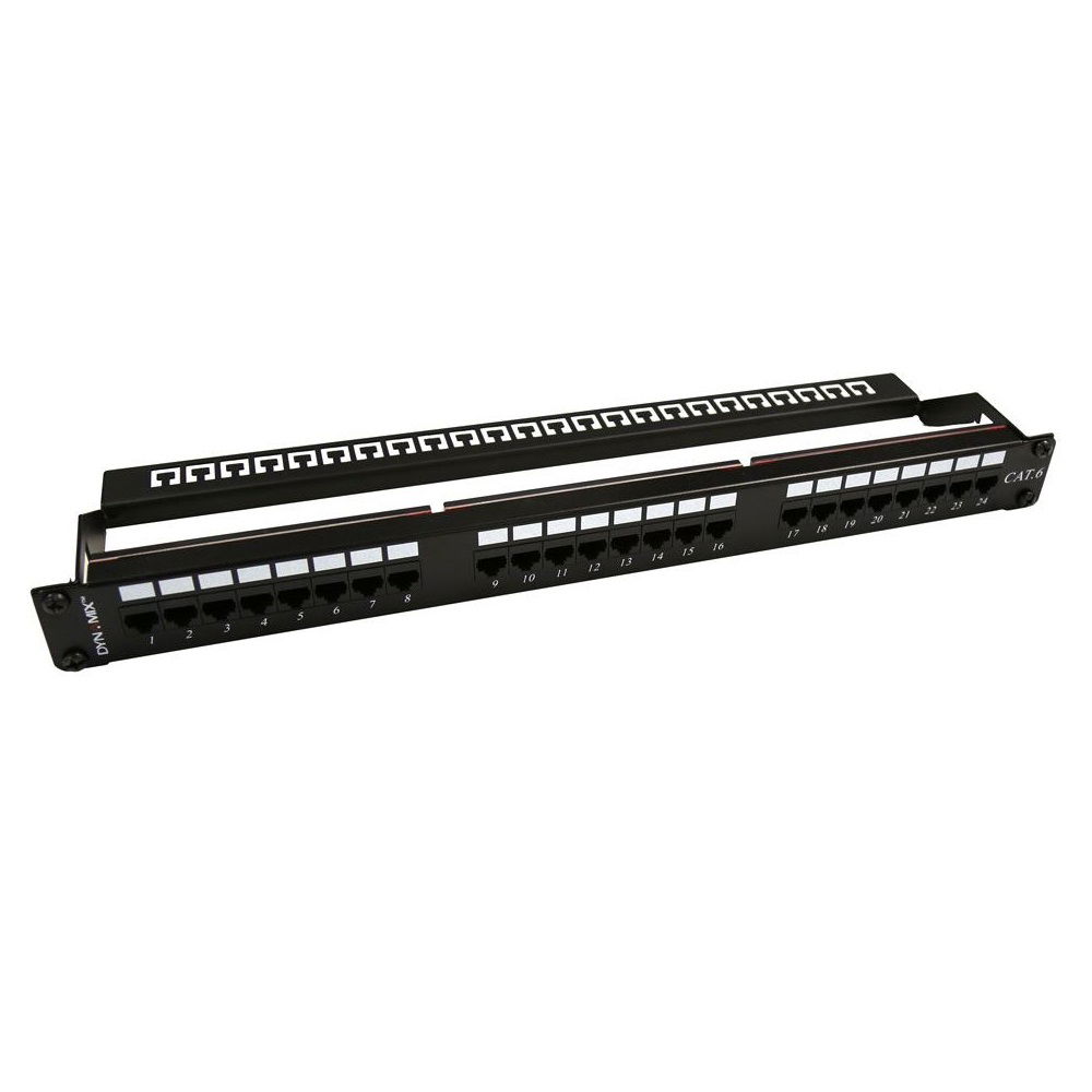 DYNAMIX 24 Port 19 Inch Cat6 UTP Patch Panel w/ Plastic labelling kit ...