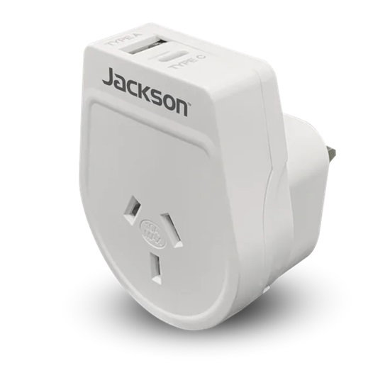 Jackson Outbound Slim USB-A & C Travel Adaptor UK & Hong Kong | Elive NZ