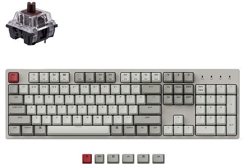Keychron C2-K3Z 100% Brown Switch Wired Mechanical Keyboard Retro ...