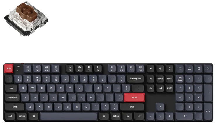Keychron K5P-H3 100% Brown Switch Wireless Mechanical Keyboard - Black ...