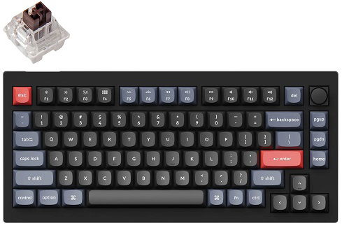 Keychron V1-D3 75% Brown Switch Wired Mechanical Keyboard Black | Elive NZ