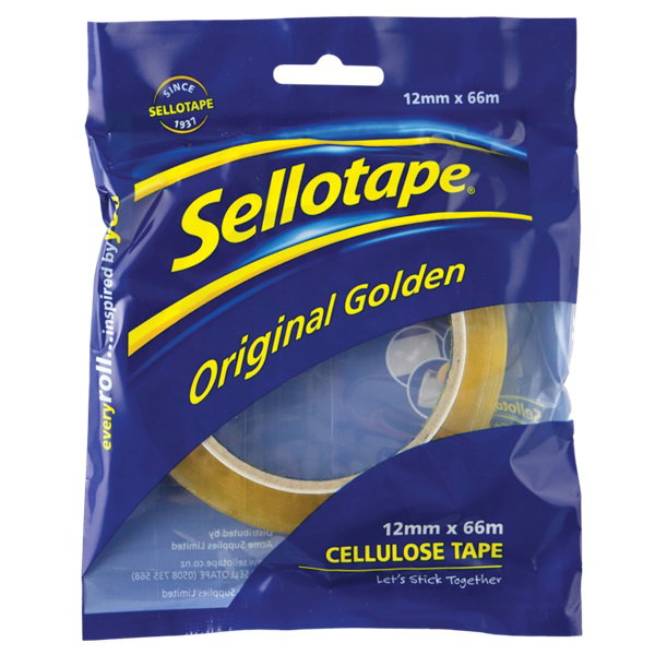 Sellotape 1105 12mm x 66m Cellulose Tape Clear | Elive NZ