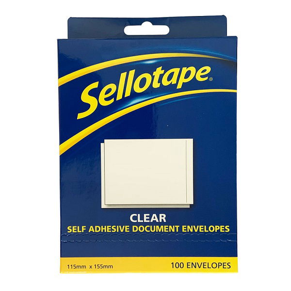 Sellotape 115mm x 155mm Plain Labelopes Clear 100 Pack | Elive NZ