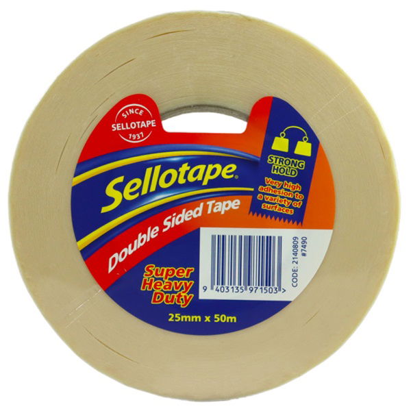 Sellotape 25mm x 50m HD Double Sided PVC Tape | Elive NZ