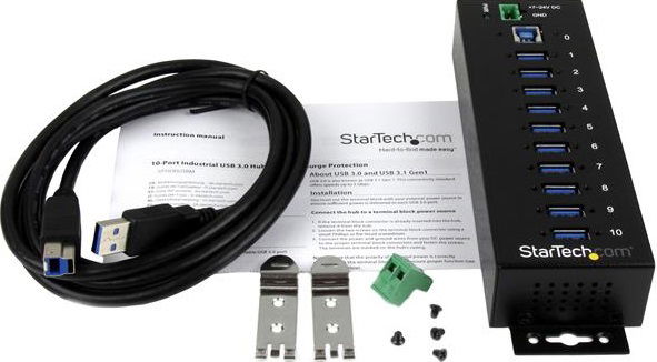 Startech 10-Port Industrial USB 3 Hub ST1030USBM | Elive NZ Startech 10-Port Industrial USB 3 Hub ST1030USBM | Elive NZ