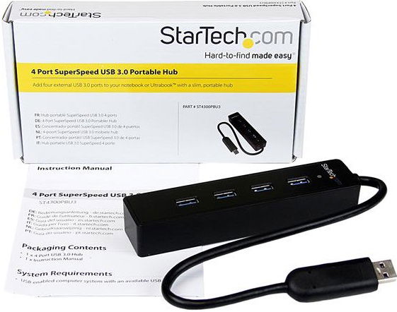 Startech 4 Port Portable USB 3 Hub ST4300PBU3 | Elive NZ Startech 4 Port Portable USB 3 Hub ST4300PBU3 | Elive NZ